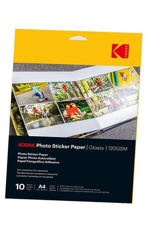 Papier d'impression Kodak Photo Sticker Paper - Pack de 10 feuilles de ...