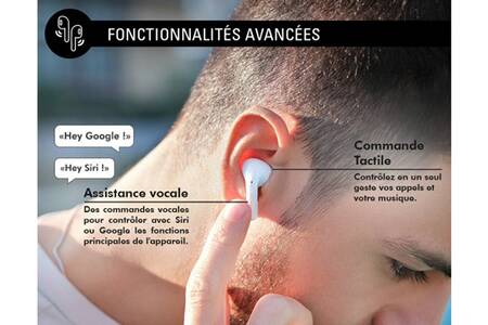 Ecouteurs Force Play Force Play True Wireless-Ecouteurs sans fil Blanc ...
