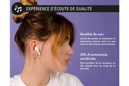 Ecouteurs Force Play Force Play True Wireless-Ecouteurs sans fil Blanc ...