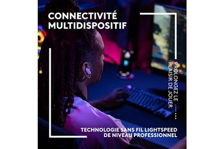 Ecouteurs Logitech G FITS Écouteurs Gaming sans fil, LIGHTSPEED + Bluetooth, Quatre Microphones ...