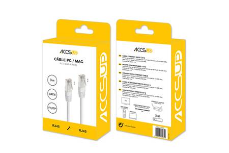 Câbles réseau Accsup CABLE RJ45 CAT6 DROIT 3M BLANC | Darty