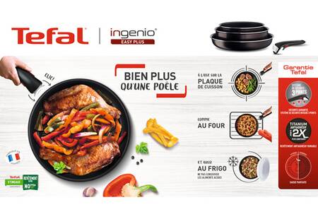 Batterie de cuisine Tefal Ingenio Easy Plus set 2 poeles + poignee ...