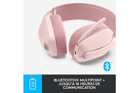 Casque PC Logitech Zone Vibe 100 Casque d''ecoute leger sans fil avec Micro anti-bruit - Rose ...