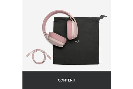 Casque PC Logitech Zone Vibe 100 Casque d''ecoute leger sans fil avec Micro anti-bruit - Rose ...