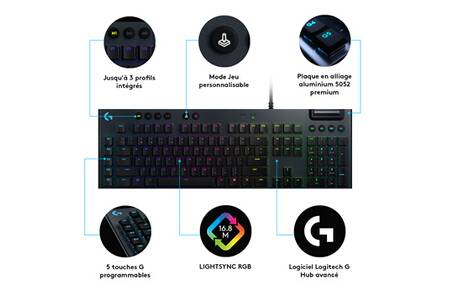 Clavier Logitech G815 LIGHTSYNC RVB LIGHTSYNC mécanique | Darty