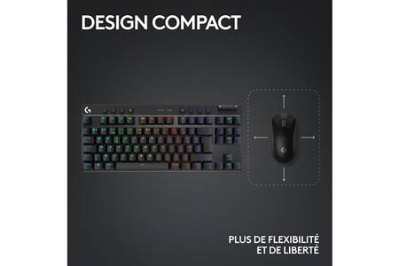 Clavier Logitech G PRO X TKL LIGHTSPEED Sans fil, LIGHTSYNC RVB - Noir ...