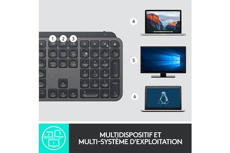 Clavier Logitech MX Keys Advanced Wireless Illuminated Keyboard | Darty