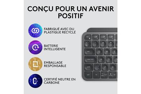 Clavier Logitech sans fil MX Keys Mini compact, Bluetooth, rétroéclairé ...