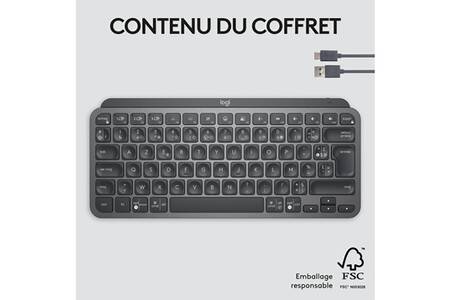 Clavier Logitech sans fil MX Keys Mini compact, Bluetooth, rétroéclairé ...