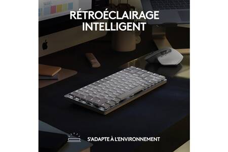 Clavier Logitech MX Mechanical Mini pour Mac Clavier Sans Fil Illumine - Gris Sideral | Darty