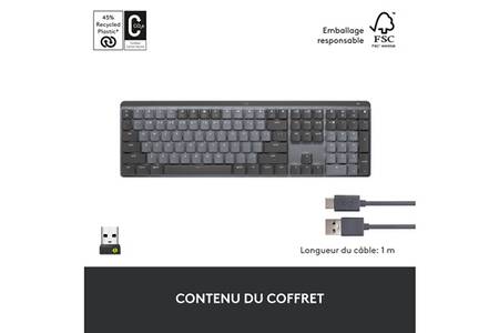 Clavier Logitech MX MECHANICAL - Clavier mecanique sans fil retroeclaire - Connexion Bluetooth ...
