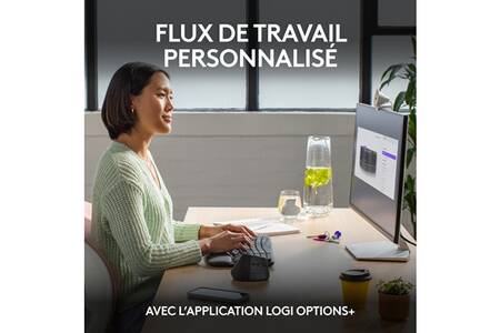 Clavier Logitech Wave Keys clavier ergonomique sans fil, repose ...