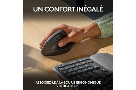 Clavier Logitech Wave Keys clavier ergonomique sans fil, repose ...