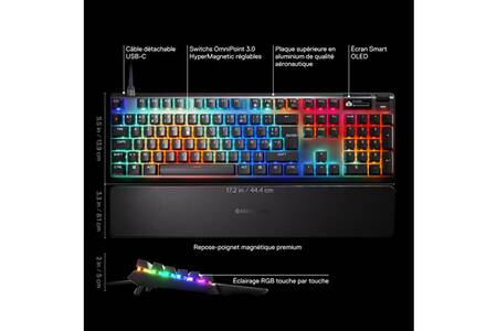 Clavier Steelseries APEX PRO GEN 3 - FR | Darty