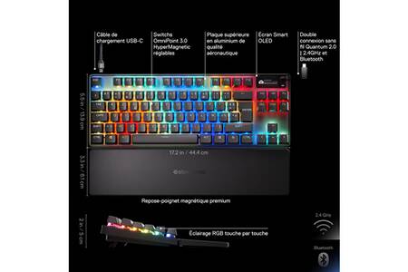 Clavier Steelseries APEX PRO TKL WL Gen 3 - FR | Darty