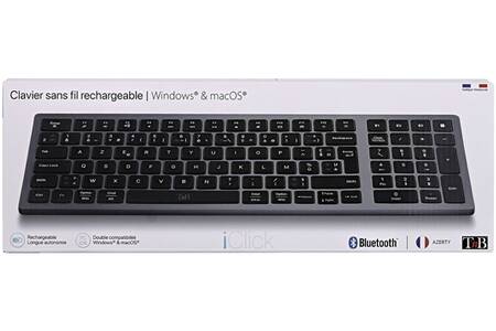 Clavier Tnb KBWPRO - Clavier Bluetooth rechargeable ultra fin - gris ...
