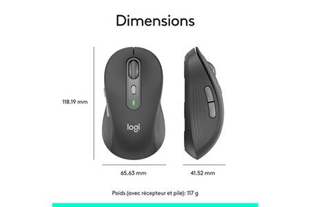 Souris Logitech Signature Plus M750 L Sans Fil et Bluetooth Grande Taille | Darty