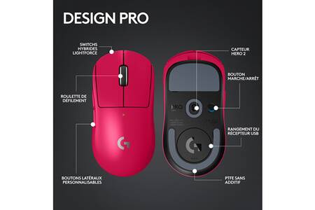 Souris Logitech G PRO X SUPERLIGHT 2 LIGHTSPEED Gaming Sans Fil | Darty