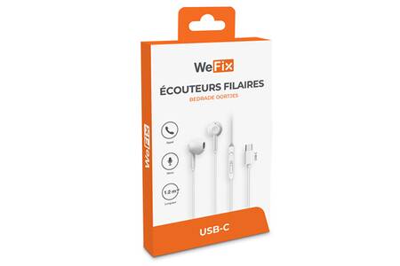 Oreillette et Kit mains-libres Wefix Kit piéton USB-C blanc | Darty