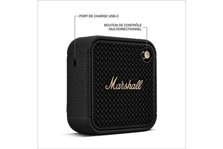 Enceinte sans fil Marshall WILLEN II Black & Brass | Darty