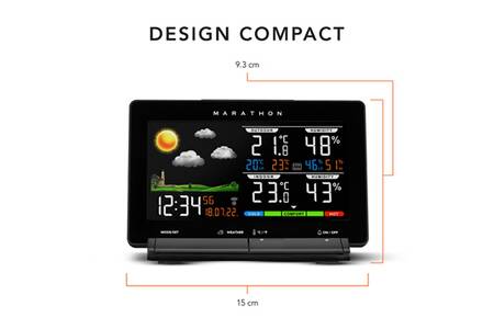 Station météo Marathon LISBON avec grand écran couleur et capteur à ...