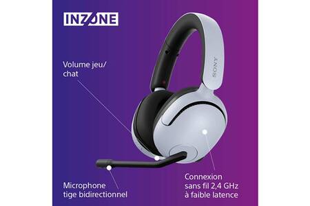 Casque pour console Sony Casque gaming sans fil INZONE H5- 360 spatial sound for gaming - blanc ...
