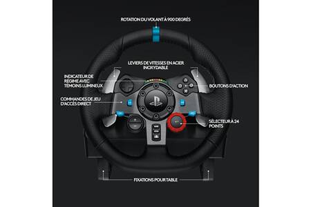Volant gaming Logitech G29 Driving Force volant de course et pédales ...