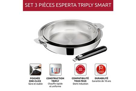 Batterie de cuisine Lagostina ESPERTA TRIPLY POIGNEE AMOVIBLE Lot 2 Po ...