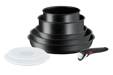 Batterie de cuisine Tefal Ingenio Black Stone Set 8 pieces L3999502 | Darty