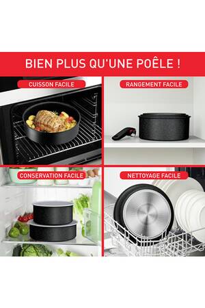 Batterie de cuisine Tefal Set 6 pieces Ingenio Black Stone | Darty