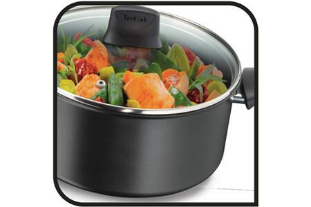 Cocotte / faitout / marmite Tefal TEFAL AUTHENTIC Noir moucheté Faitout 24 cm / 5L + couvercle ...