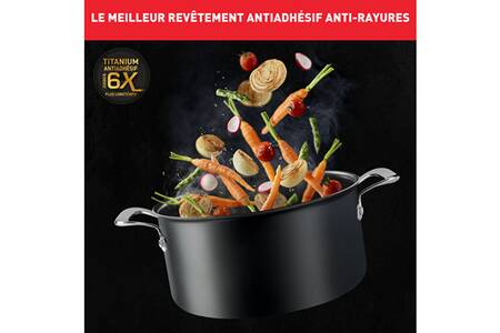 Marmite / Faitout Tefal FAITOUT 24 CM (5L) + COUVERCLE UNLIMITED PREMIUM INDUCTION G2564602 | Darty