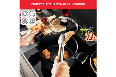 Marmite / Faitout Tefal FAITOUT 24 CM (5L) + COUVERCLE UNLIMITED PREMIUM INDUCTION G2564602 | Darty