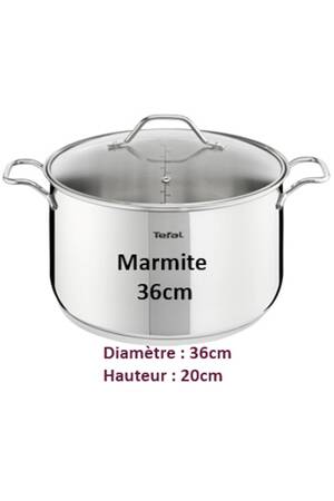 Marmite / Faitout Tefal INTUITION XL Extra Grande Marmite Inox 36 cm (20L) + CV B9087514 | Darty