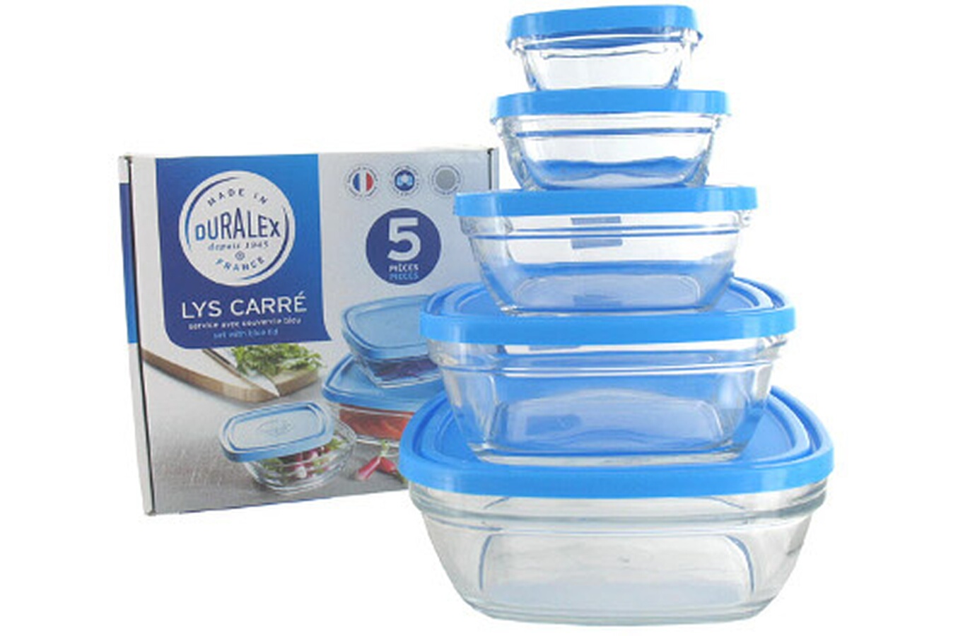 Boîte de rangement Duralex SET 5 BOITES EN VERRE (4057341) | Darty