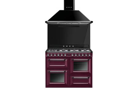 Piano de cuisson Smeg VICTORIA 110cm MIXTE BORDEAUX - TR4110RW1 | Darty