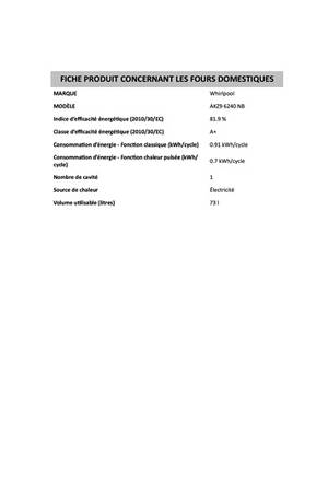 Four encastrable Whirlpool akz96240nb | Darty