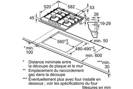 Plaque gaz Bosch PGP6B5B90 | Darty