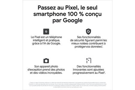 Smartphone Google Pixel 7a 128Go Noir Charbon 5G | Darty