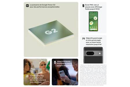 Smartphone Google Pixel 7 128Go Noir Volcanique 5G | Darty