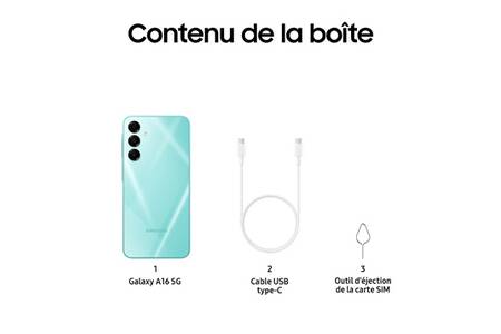 Smartphone Samsung GALAXY A16 5G 128GO TURQUOISE | Darty
