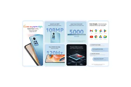 Smartphone Xiaomi PACK REDMI NOTE 12 PRO 128Go Gris Graphite + BUDS 4 ...