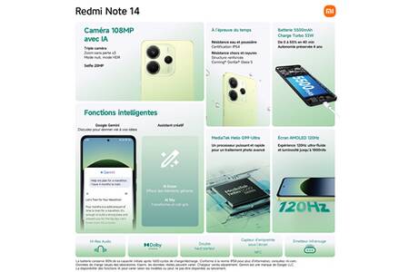 Smartphone Xiaomi Redmi Note 14 4G 8/256 Ocean Blue | Darty