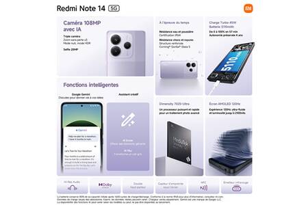 Smartphone Xiaomi Redmi Note 14 5G 8/256 Midnight Black | Darty