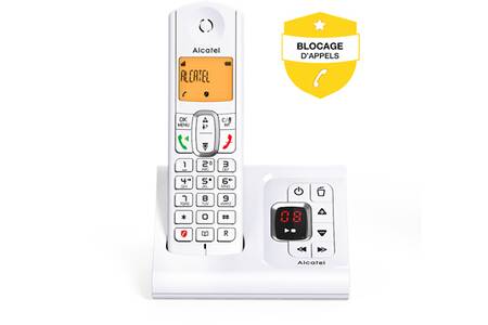 Téléphone sans fil Alcatel F670 VOICE Blanc - F670 VOICE BLANC | Darty
