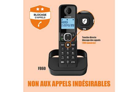 Téléphone sans fil Alcatel F 860 DUO NOIR | Darty