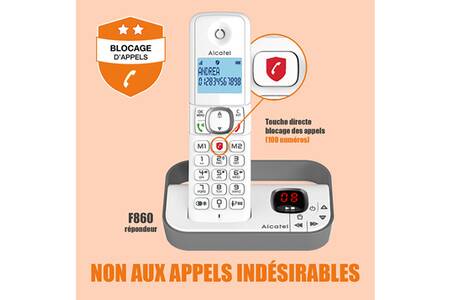 Téléphone sans fil Alcatel F860 VOICE DUO | Darty