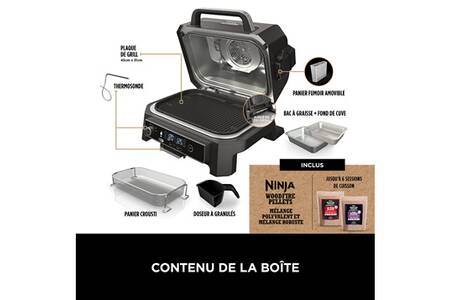 Barbecue Ninja BARBECUE ELECTRIQUE & FUMOIR NINJA WOODFIRE OG850EU | Darty