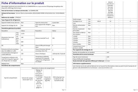Cave de vieillissement La Sommeliere CTPNE147 | Darty