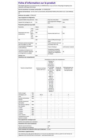 Cave de vieillissement La Sommeliere CTPNE147E | Darty
